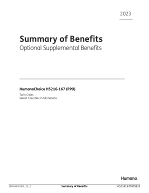 Fillable Online Your 2023 Summary of Benefits Optional Supplemental ...