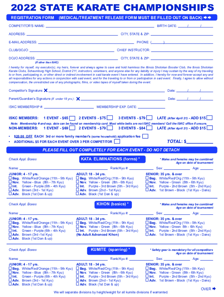 Fillable Online The Clearwater Open Karate Championships ... Fax Email ...