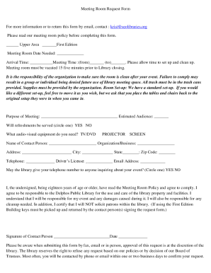 Fillable Online Meeting Room Reservation Request Details Form Fax Email ...