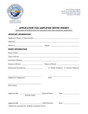 Fillable Online Capitola Police Department(831) 475-4242 Fax Email ...