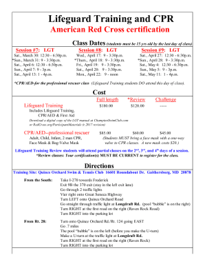 Fillable Online Lifeguard Training and CPR Fax Email Print - pdfFiller