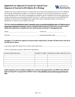 Fillable Online bio as uky Topical Focus Form Fax Email Print - pdfFiller