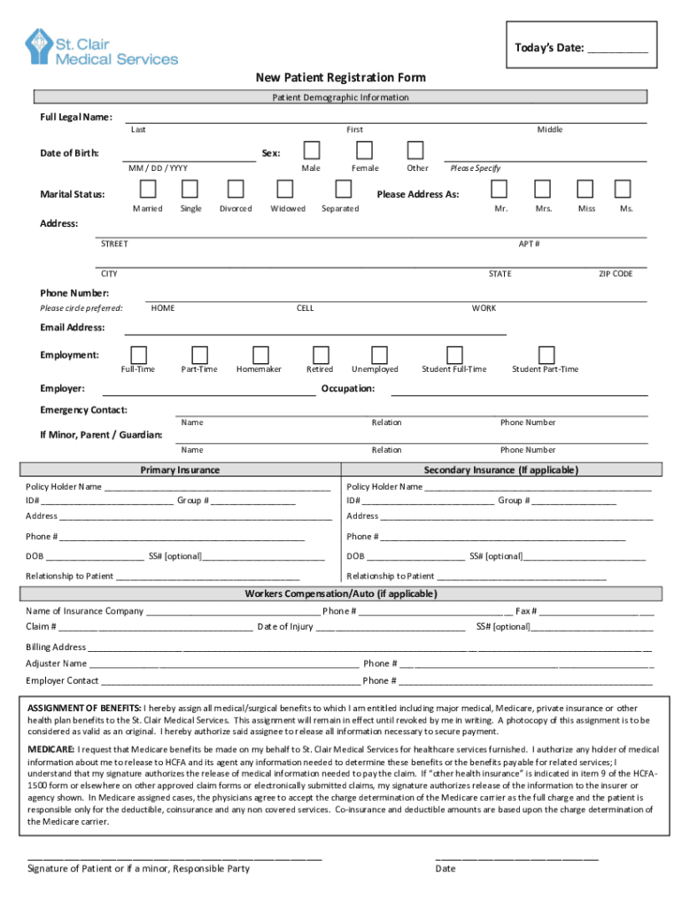 Fillable Online Patient Information Sheet ( Fax Email Print - pdfFiller
