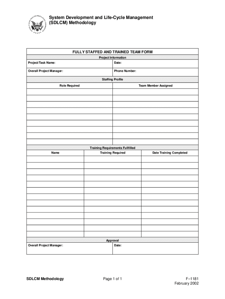 Fillable Online System Development Life-Cycle Management (SDLCM ...