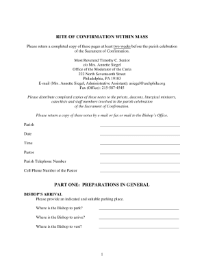 Fillable Online the rite of confirmation within mass as adapted for use ...
