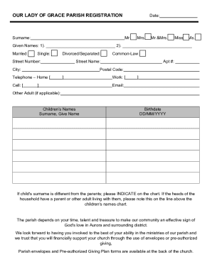 Fillable Online parish-registration-form template.pdf Fax Email Print ...