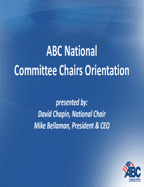 Fillable Online ABC National Committee Chairs Orientation Fax Email ...
