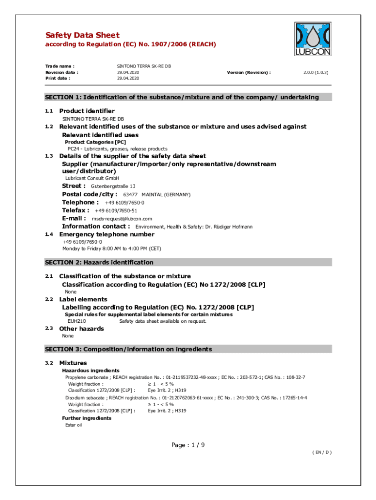Fillable Online Safety Data Sheets (PDFs) Fax Email Print - pdfFiller