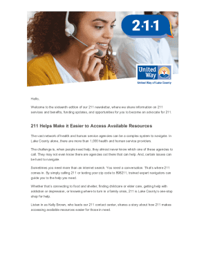 Fillable Online 211 Helps Make it Easier to Access Available Resources ...