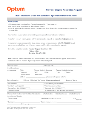 Fillable Online claims-settlement-practices-provider-disput-resolution ...