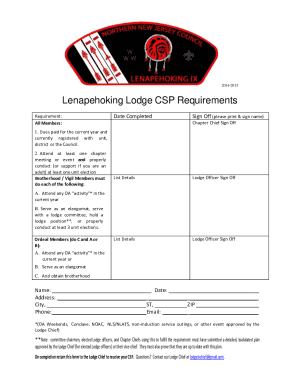 Fillable Online OA CSP Requirements.doc Fax Email Print - pdfFiller