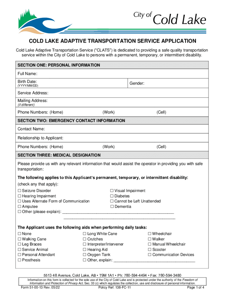 Fillable Online SPECIAL TRANSPORTATION SERVICE APPLICATION Fax Email ...
