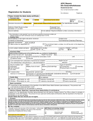 Fillable Online AOK Bayern Die Gesundheitskasse Fax Email Print - pdfFiller