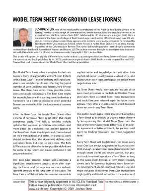 Fillable Online Model Term Sheet for Ground Lease (Forms) ... Fax Email ...