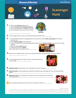 Fillable Online ResearchRocket-scavenger-hunt Fax Email Print - pdfFiller