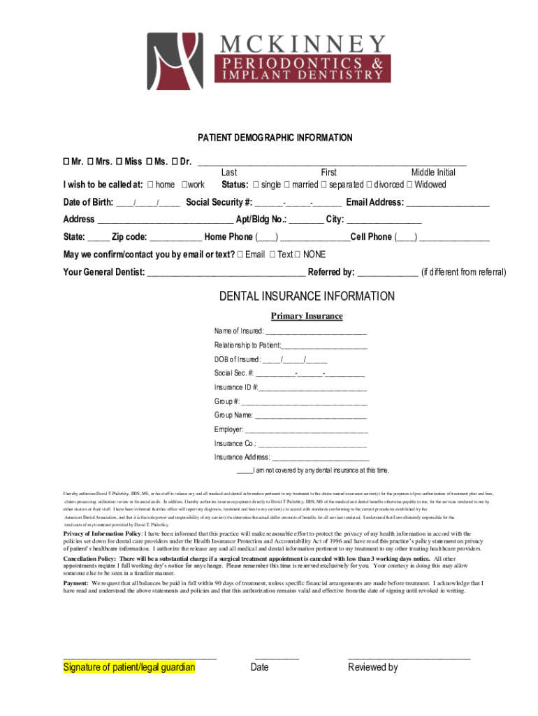 Fillable Online Patient Registration Form - Dr Peter Callander Fax ...