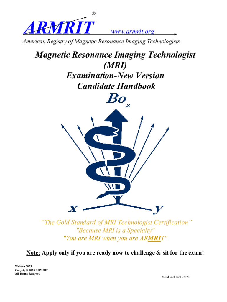 Fillable Online Magnetic Resonance Imaging Technologist (MRI) ... Fax Email Print - pdfFiller