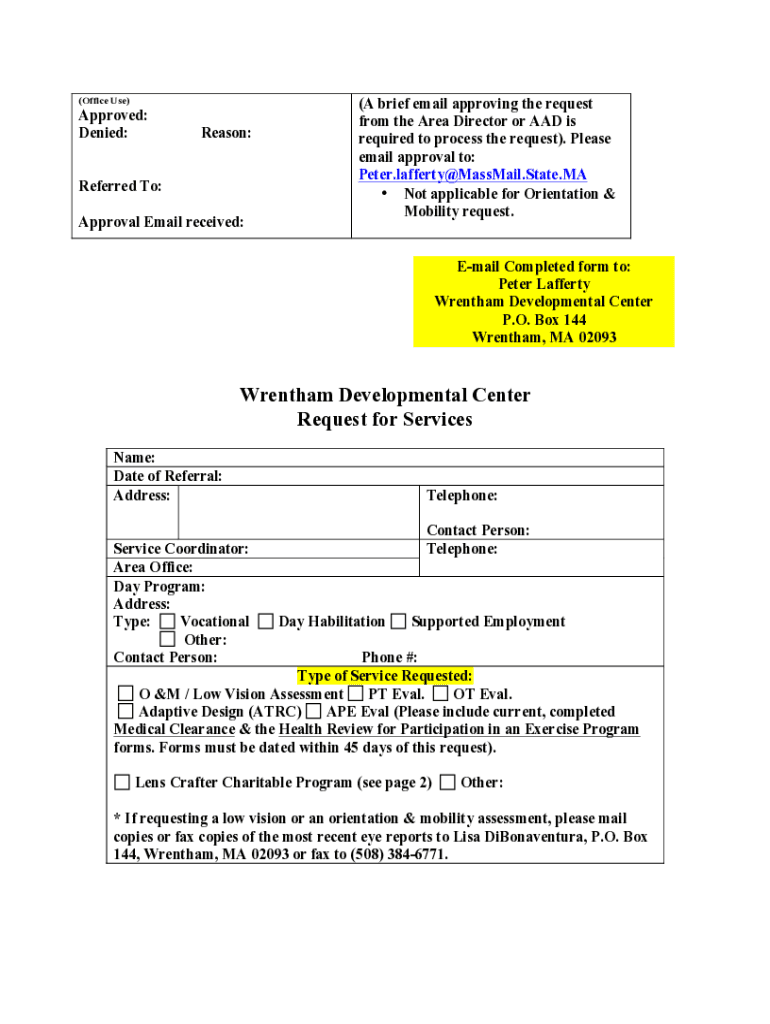 Fillable Online Request for Service Form 2018.doc Fax Email Print ...