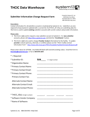 Fillable Online THCIC Facility Contact Information Form *Required ...