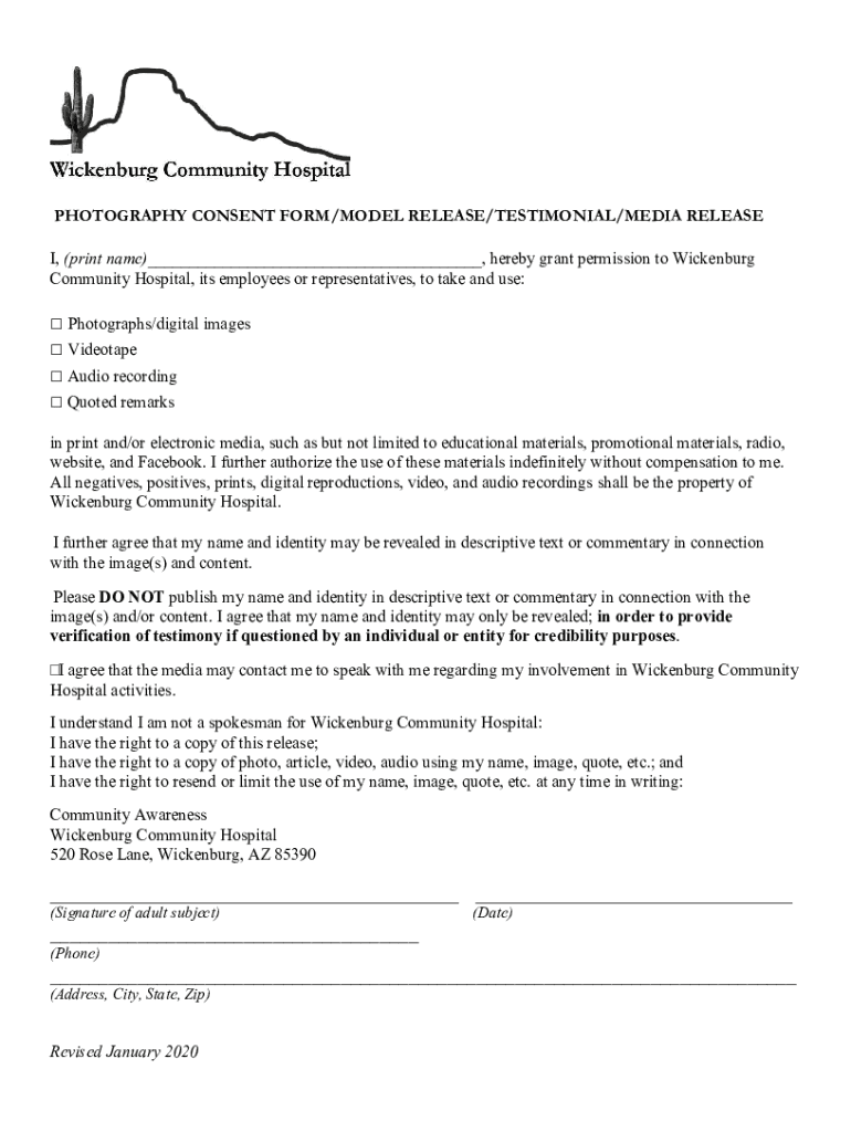 Fillable Online Testimonial and Photo Release Form Fax Email Print ...