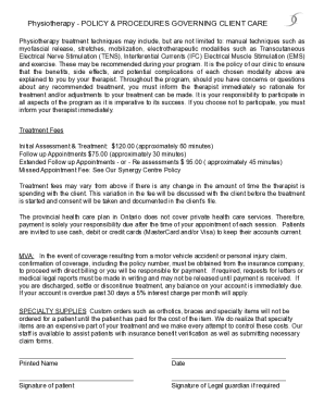 Fillable Online Physical Therapy Department Policies and Procedures ...
