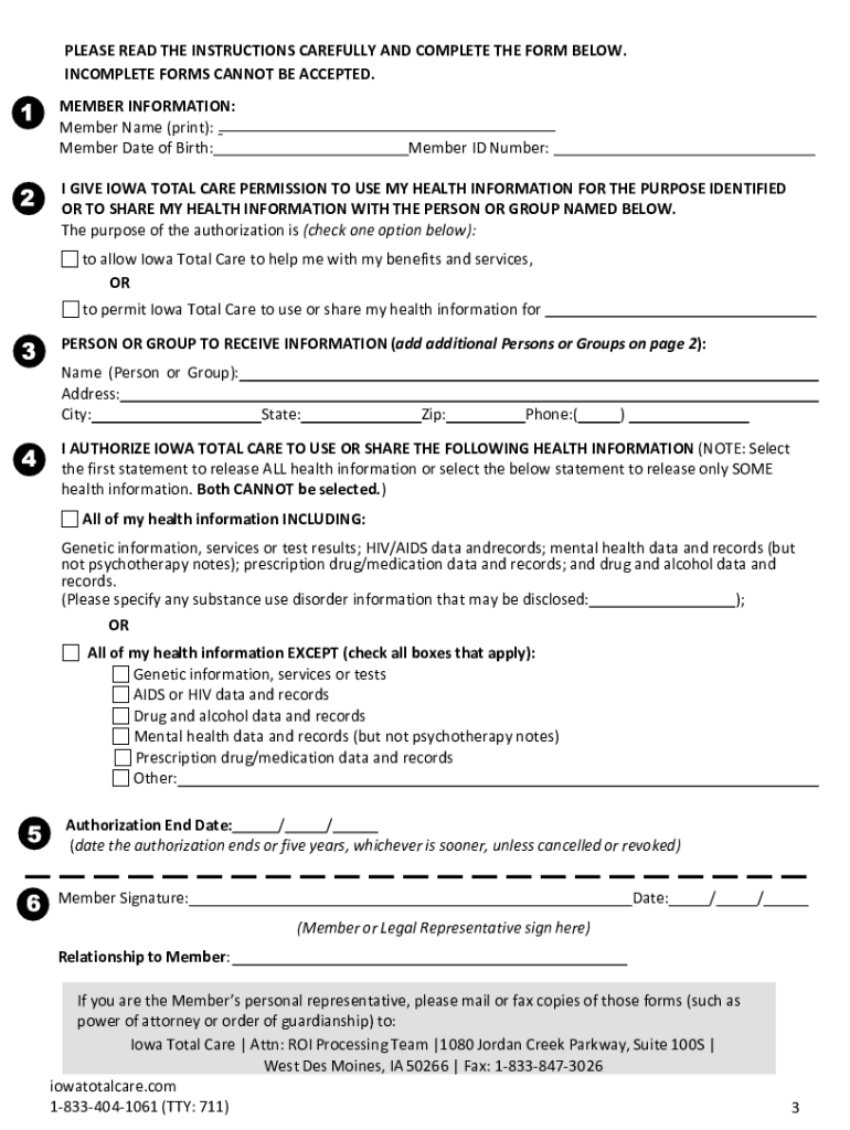 Fillable Online ITC - Authorization to Use and Disclose Health ...