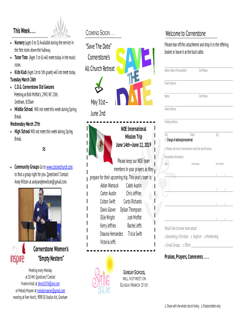 Fillable Online Coming soon . . . This Week . . . . Welcome to ...