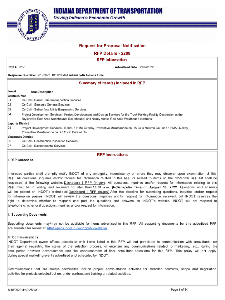 Fillable Online Request for Proposal Notification RFP Details - 2208 ...