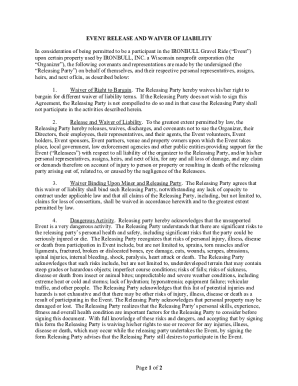 Fillable Online event release and waiver of liability Fax Email Print ...