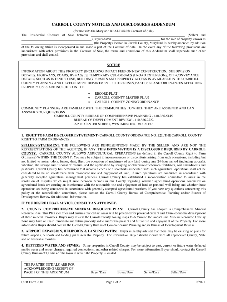 County disclosures addendum form: Fill out & sign online | DocHub