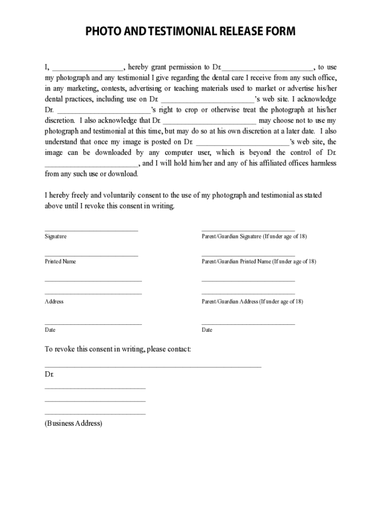 Fillable Online Authorization & Release of Testimonial Information Fax ...