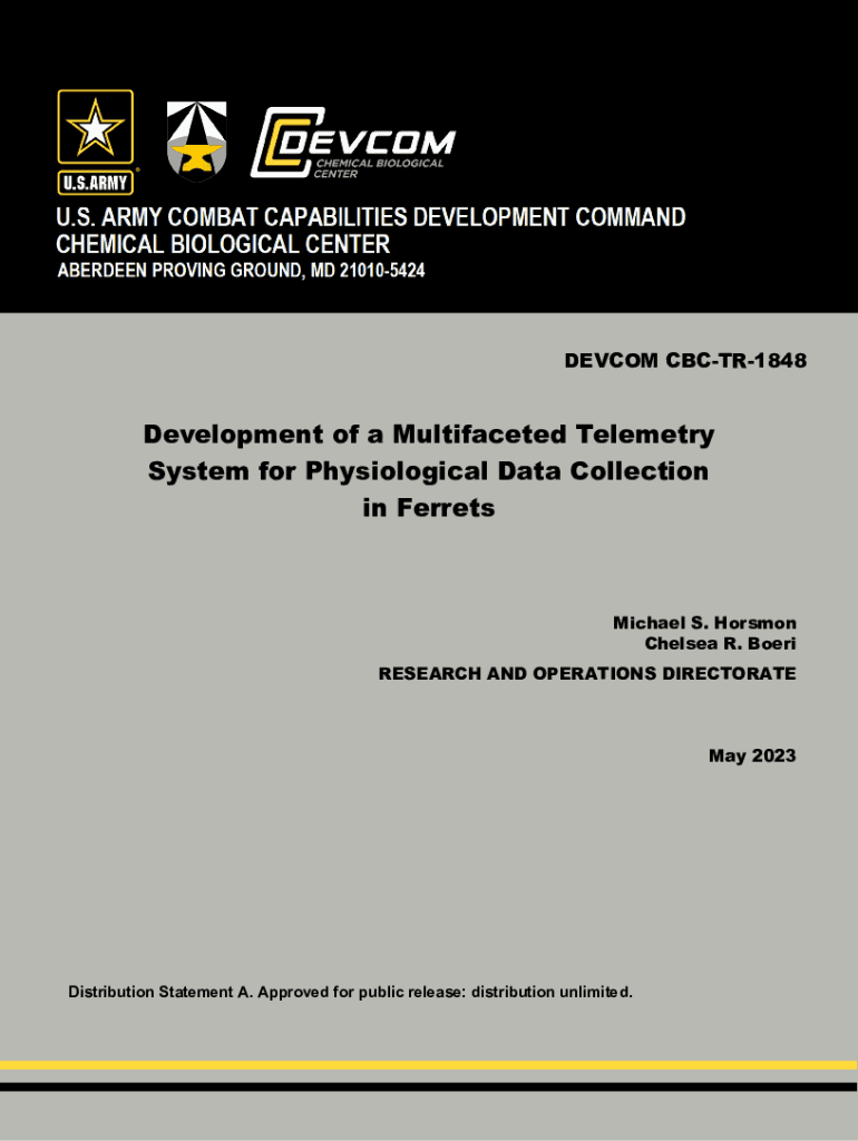 Fillable Online Development of a Multifaceted Telemetry System for ...