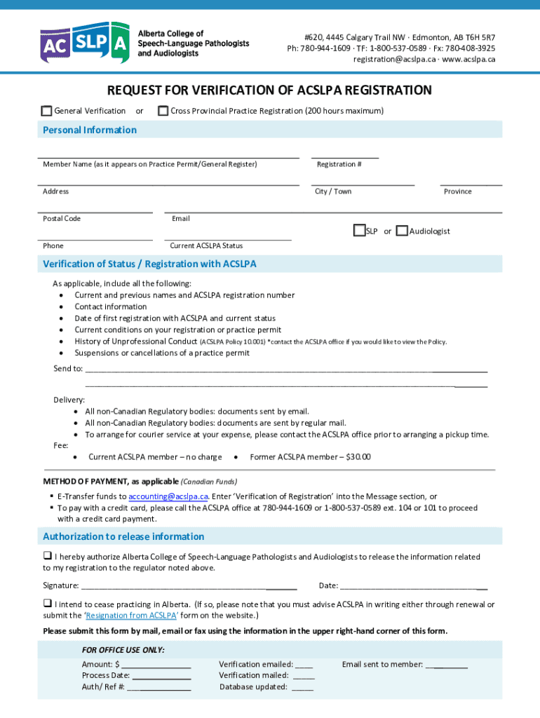Fillable Online Verification-of-Registration-request-form- ... Fax ...