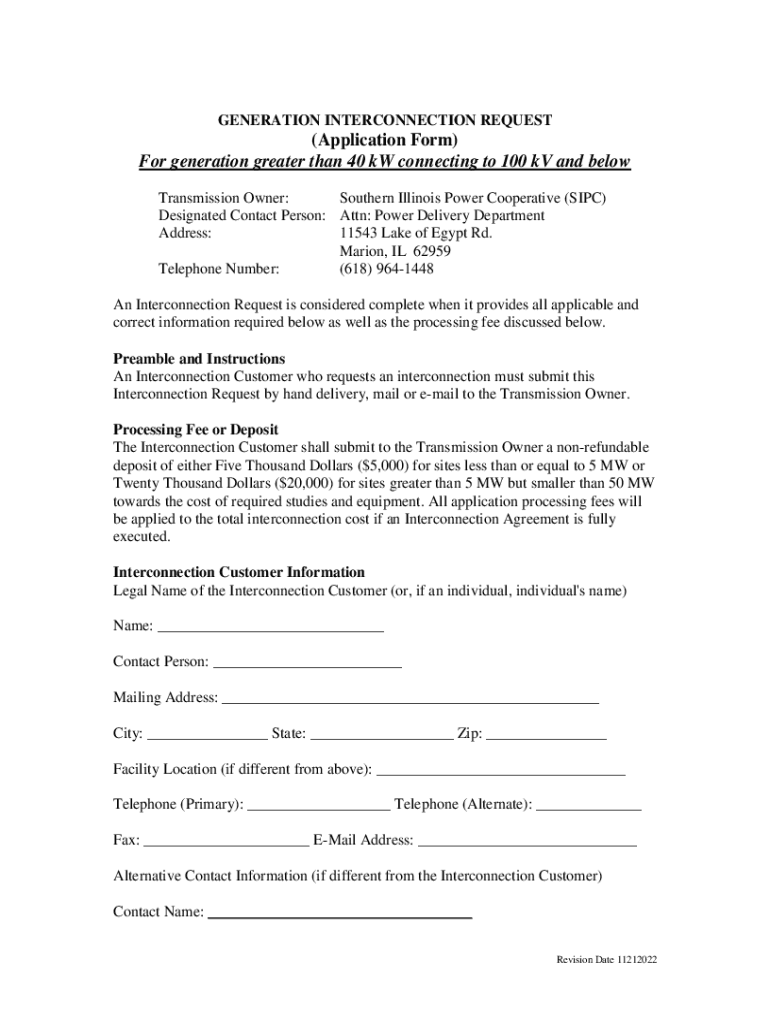 Fillable Online generation interconnection request Fax Email Print - pdfFiller