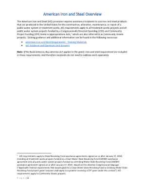 Fillable Online State Revolving Fund American Iron and Steel (AIS ...