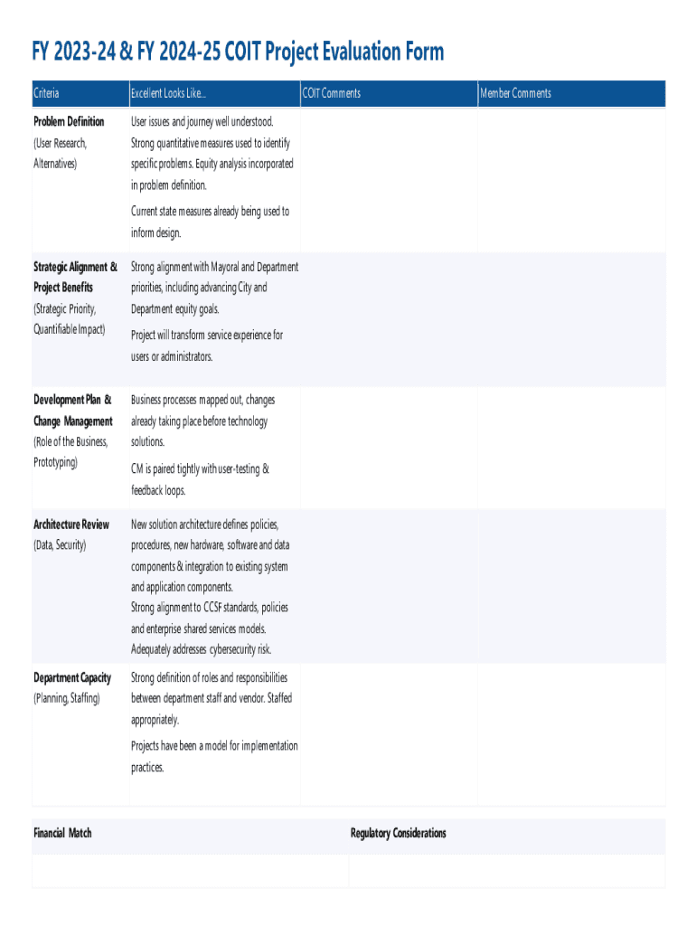 Fillable Online DRAFT FY 2023-24 Project Evaluation Form Fax Email Print - pdfFiller