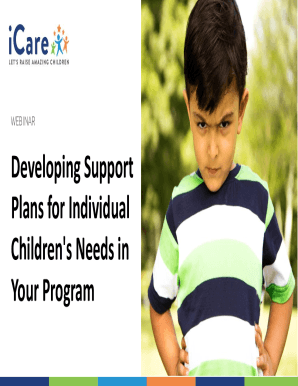 Fillable Online Developing Support Plans for Individual Children's ...