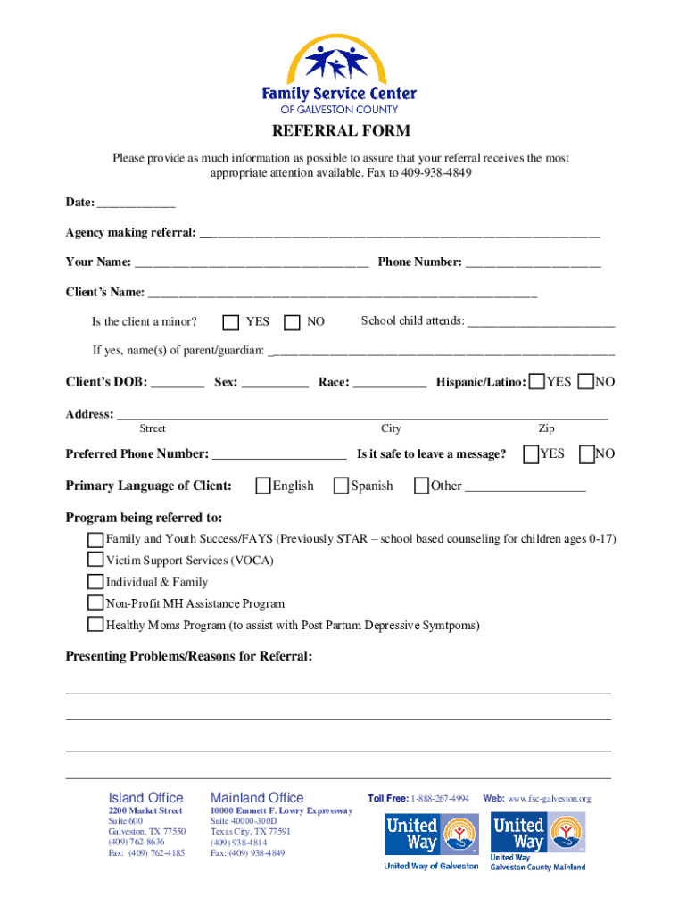Fillable Online INTERAGENCY REFERRAL / RESPONSE FORM Fax Email Print ...