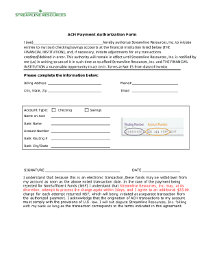 Fillable Online Ach Form Template - Fill Online, Printable, Fillable ...
