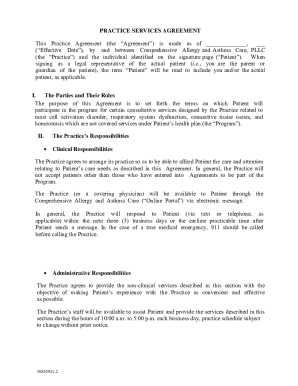 Fillable Online Practice Services Agreement Fax Email Print - pdfFiller