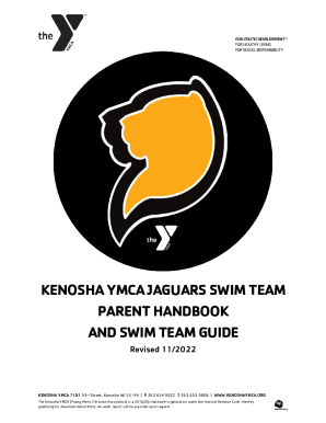 Fillable Online KENOSHA YMCA JAGUARS SWIM TEAM PARENT HANDBOOK ... Fax ...