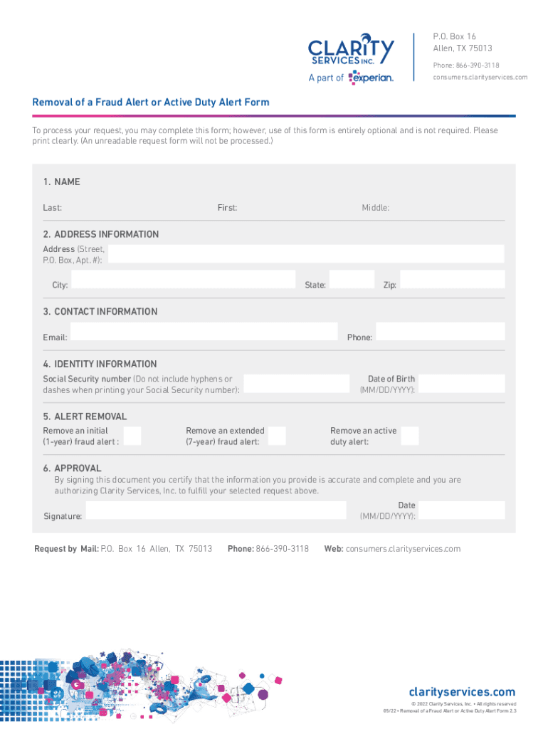 Fillable Online How to Request Your Clarity Consumer File Disclosure ...