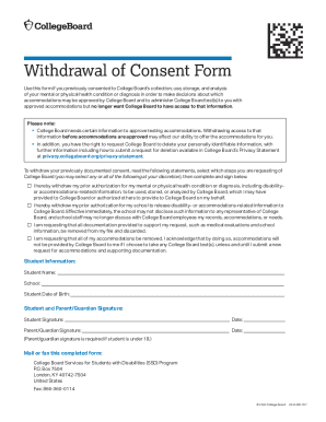 Fillable Online Withdrawal of Consent Form. Form for withdrawing prior ...