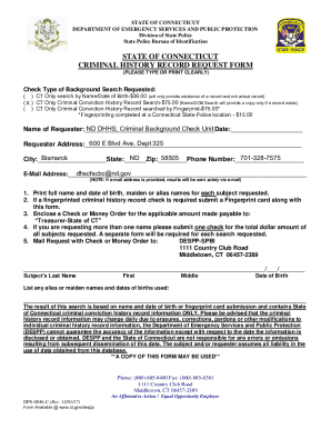 Fillable Online Criminal History Record Information Requisition Form ...