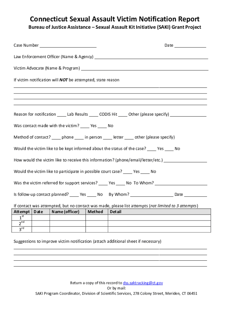 Fillable Online Governor's Sexual Assault Kit Working Group Victim ...