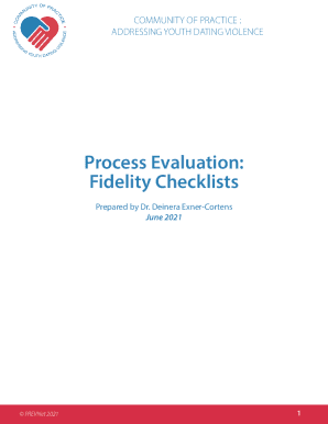Fillable Online Process Evaluation: Fidelity Checklists - Youth Dating ...