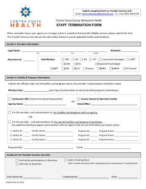 Fillable Online Staff Termination Form Fax Email Print - pdfFiller