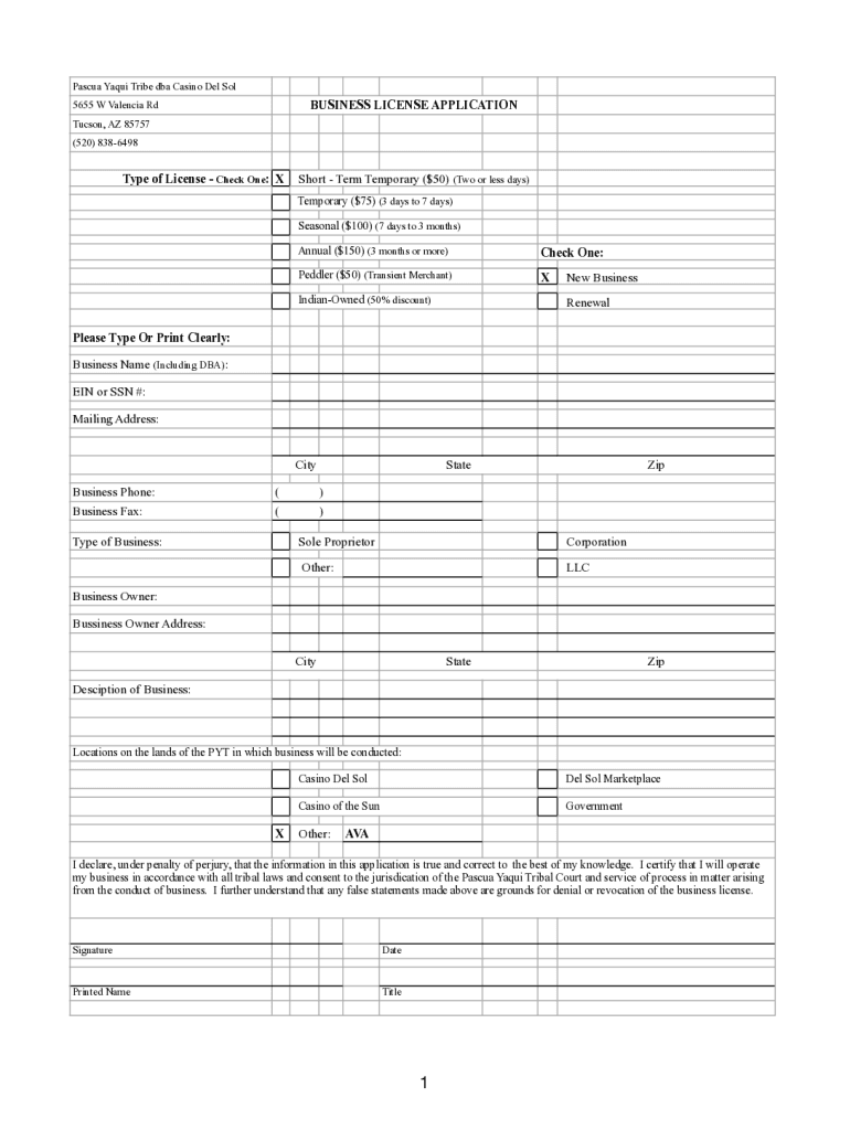 Fillable Online ULS License - PASCUA YAQUI TRIBE OF ARIZONA Fax Email ...