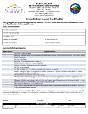 Fillable Online Stewardship Program Annual Report Checklist Fax Email ...