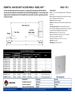 Fillable Online High Security Access Panel - HSP Submittal Activar ...